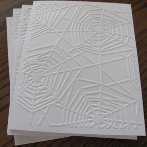 Spider Web Cards, Set of 6, Embossed Cards, Blank Halloween Cards, Note ...