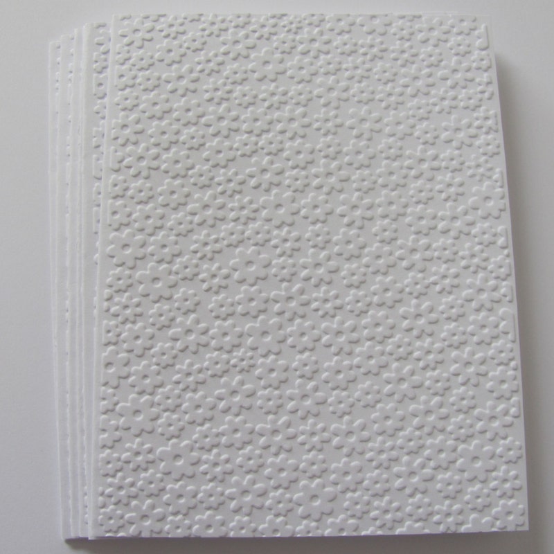 White Embossed Cards - Etsy