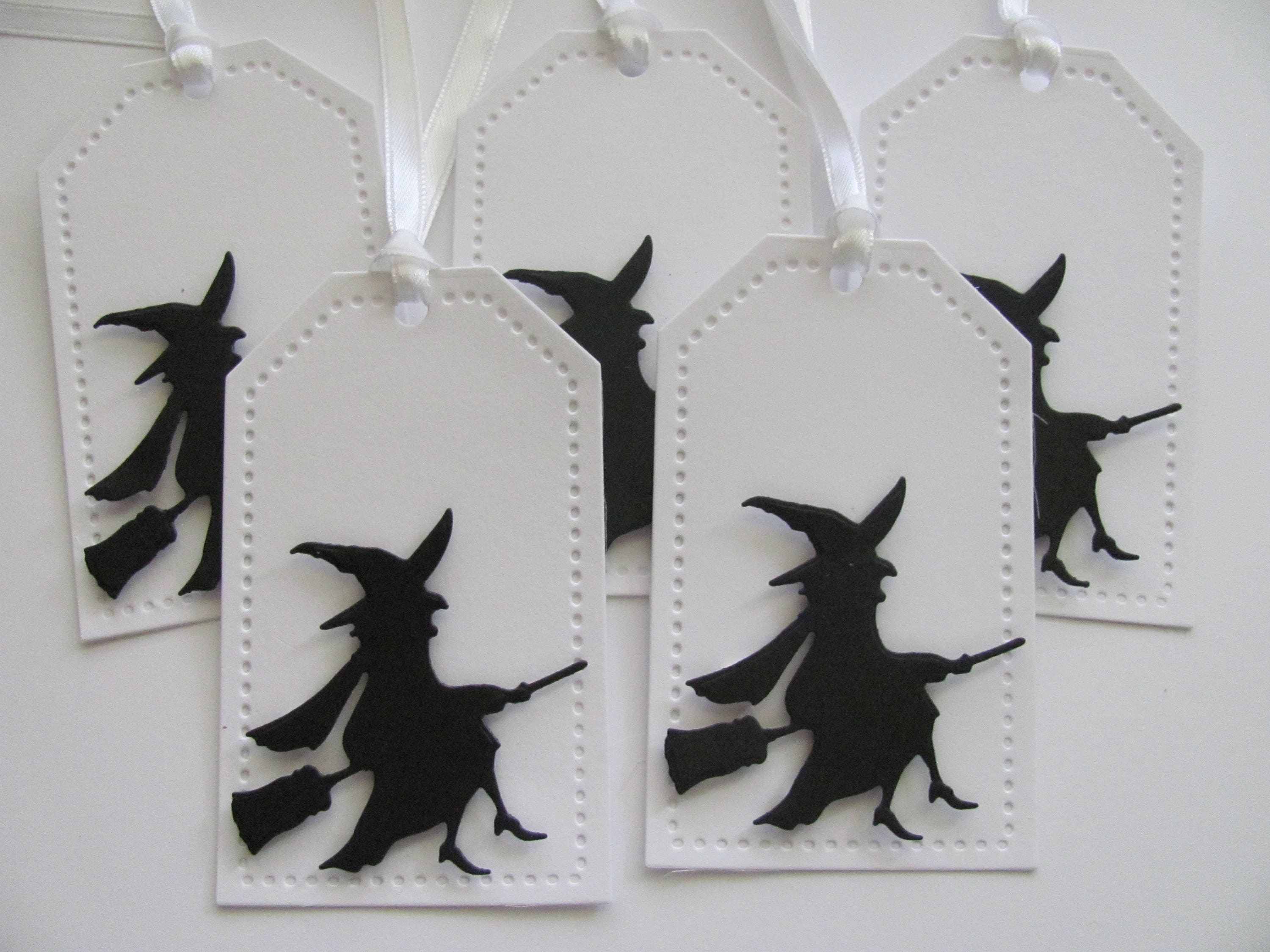 Witch Halloween Tags Halloween Favor Tags Witch Gift Tags | Etsy