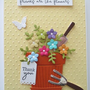 Thank You Flower Pot Card, Flower Card, Embossed Cards, Friends Card ...