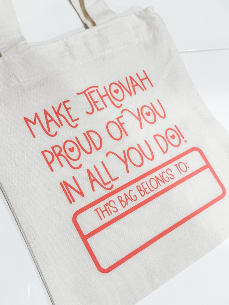 JW Kids Canvas Tote – Meeting, Assembly & Service Bag – Personalized ...