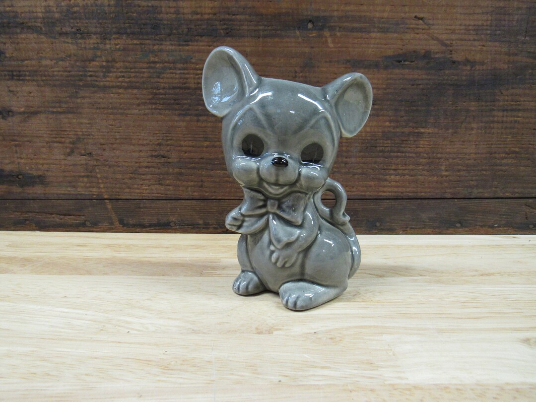 Ceramic Mouse Figurine, Ceramic Mouse Head Vase - Etsy