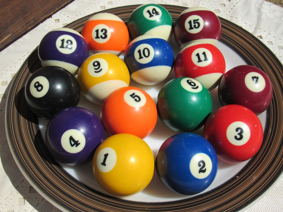 Pool Balls, 6 Bright and Colorful Solid Color and Striped Pool Balls - Etsy