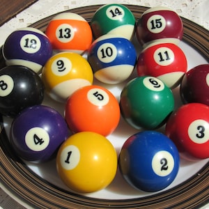 Pool Balls, 6 Bright and Colorful Solid Color and Striped Pool Balls - Etsy