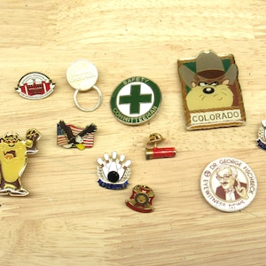 Decorative Lapel Pins, 11 Decorative Pins, Shriners, Shotgun Shell ...