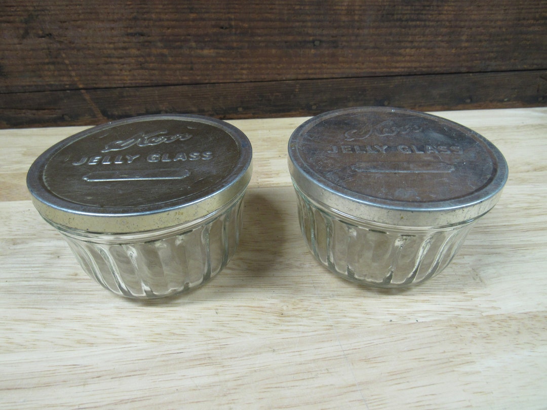 Kerr Jelly Glasses, 2 Kerr Jelly Glasses With Metal Kerr Lids - Etsy