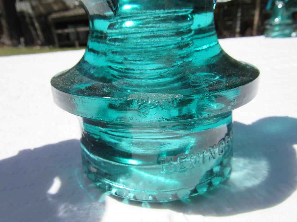 Mickey Mouse Insulator, Aqua Glass Mickey Mouse Hemingray Glass ...