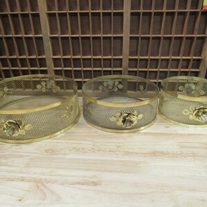 Metal Mesh Basket, Gold Metal Mesh Storage Baskets With Gold Flowere ...