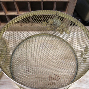 Metal Mesh Basket, Gold Metal Mesh Storage Baskets With Gold Flowere ...
