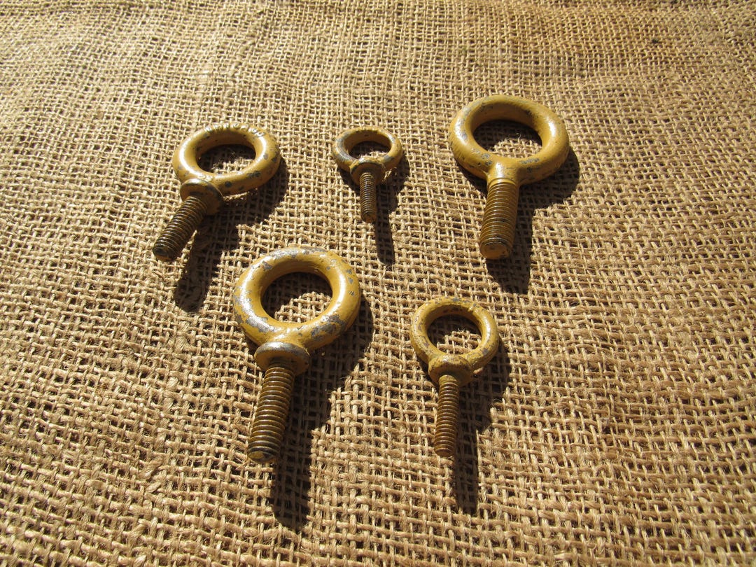 Industrial Eye Bolts, 5 Rustic Eye Bolt Assortment - GREAT Yard Art ...