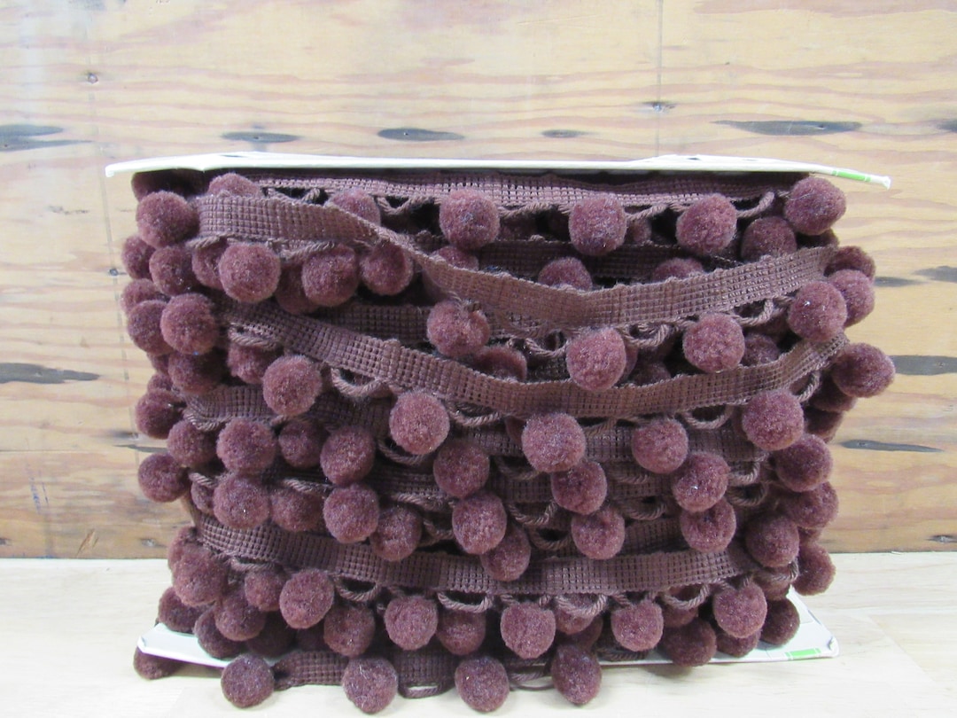 Brown Pom Poms, 2 Yards Brown Pom Poms-trim-, Dingle Balls, Ball Fringe ...