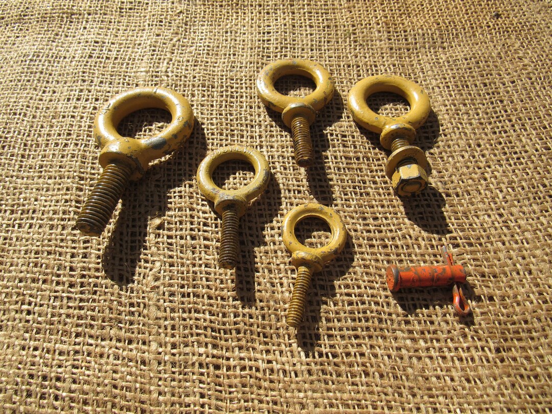 Industrial Eye Bolts, 5 Rustic Eye Bolt and Pin Assortment - GREAT Yard ...