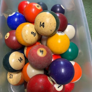 Pool Balls, 6 Bright and Colorful Solid Color and Striped Pool Balls - Etsy