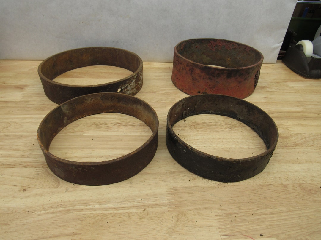 Wagon Wheel Rings, Round Metal Rings, 4 Rusty Metal Rings, Heavy Duty ...