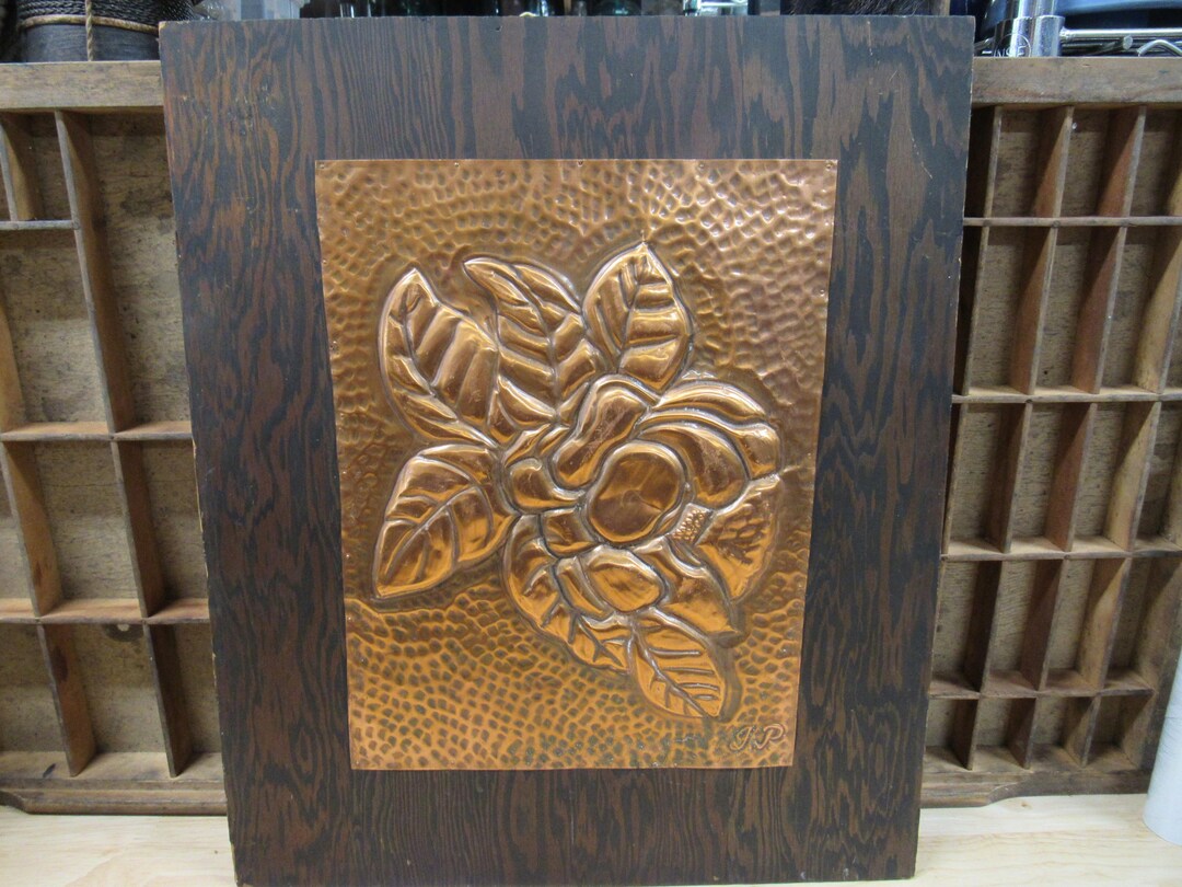 Hammered Copper Flower, Mounted Handmade Copper Flower - Etsy