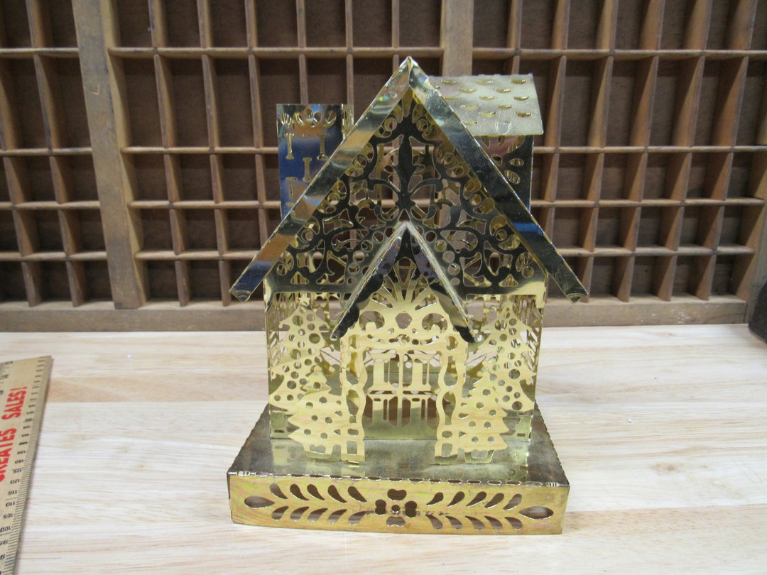 Brass Filigree House, Tealight Candle Brass Cutout Filigree House - Etsy