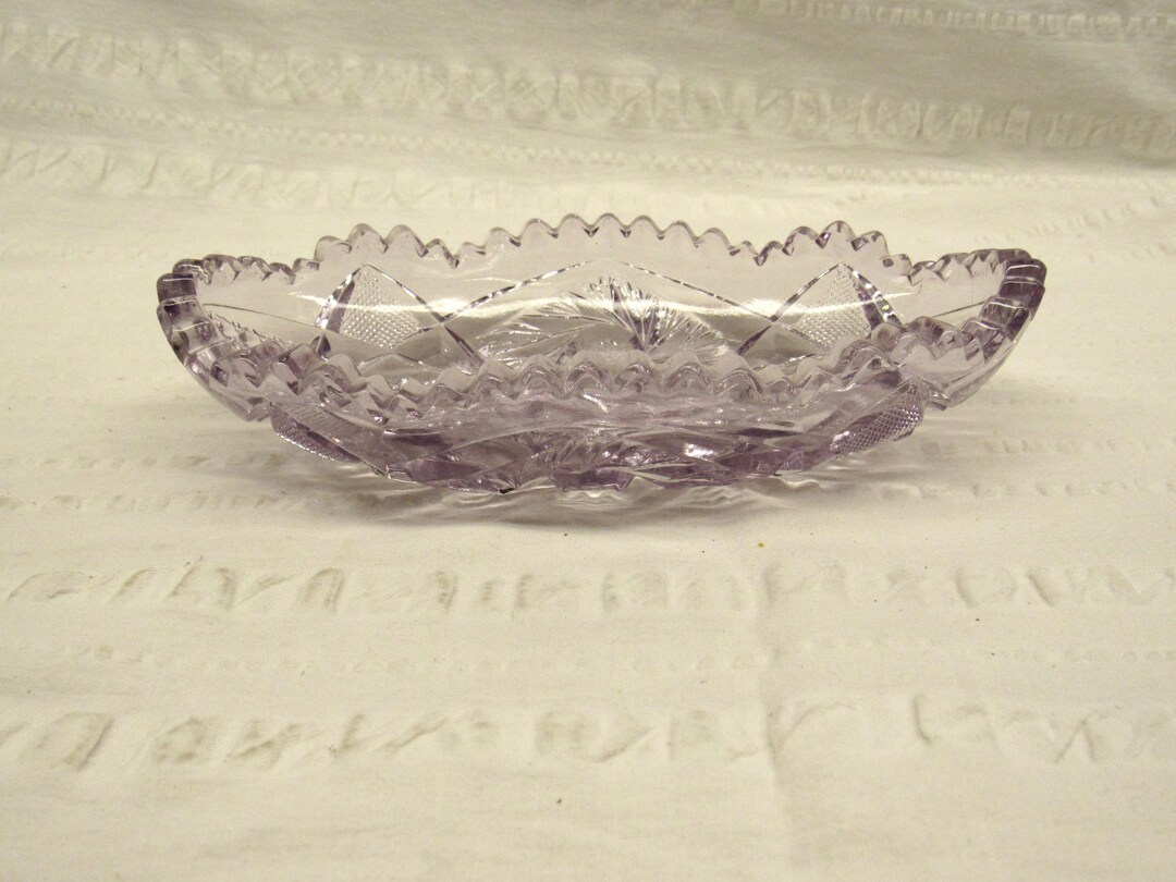 Purple Candy Dish, ARTCUT Sawtooth Candy Dish, Amethyst Oval Pressed ...