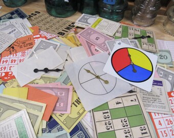 Assorted Game Pieces, Game Pieces, Plastic, Wood, Cardboard-colorful ...