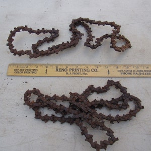 Rusty Chainsaw Chains, 2 Rusty Industrial Chainsaw Chains, Heavy Duty ...