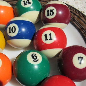 Pool Balls, 6 Bright and Colorful Solid Color and Striped Pool Balls - Etsy