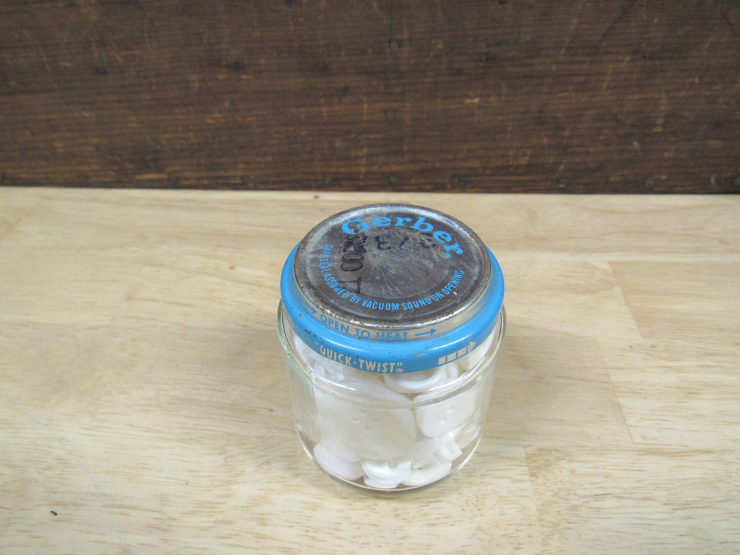 Gerber Jar Gerber Baby Food Jar Filled With White Buttons - Etsy