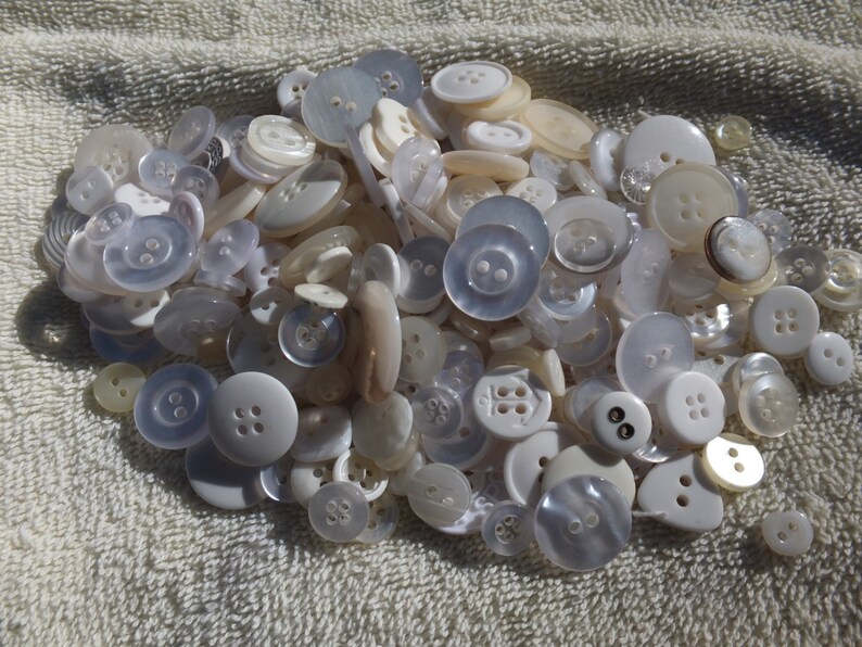 White Button Assortment White Pearl White Clear Bright - Etsy