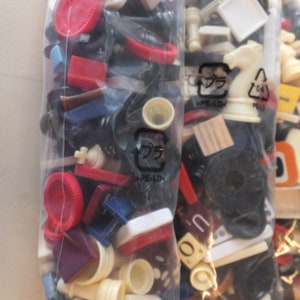 Assorted Game Pieces, Game Pieces, Plastic, Wood, Cardboard-colorful ...
