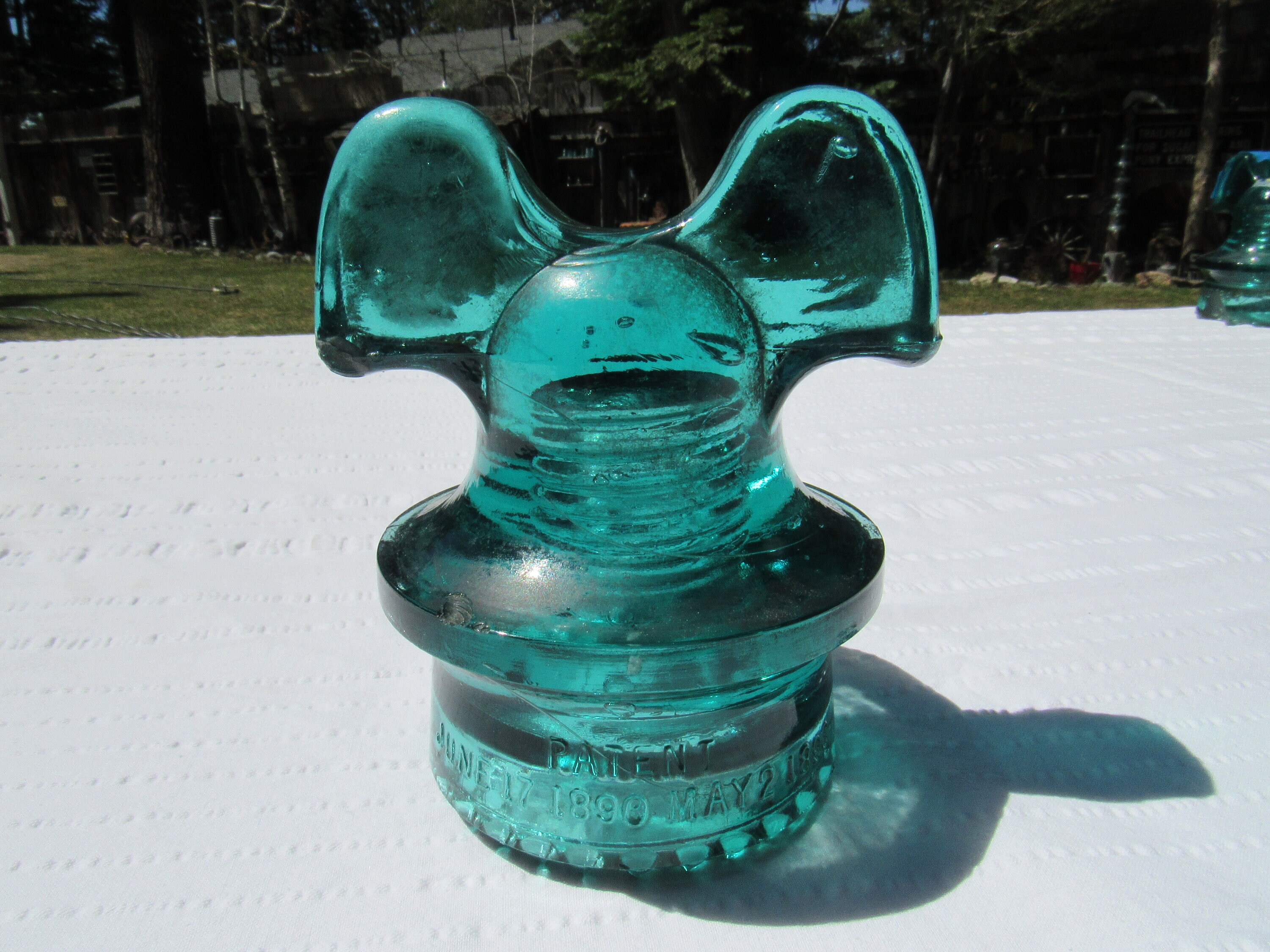 Mickey Mouse Insulator, Aqua Glass Mickey Mouse Hemingray Glass ...