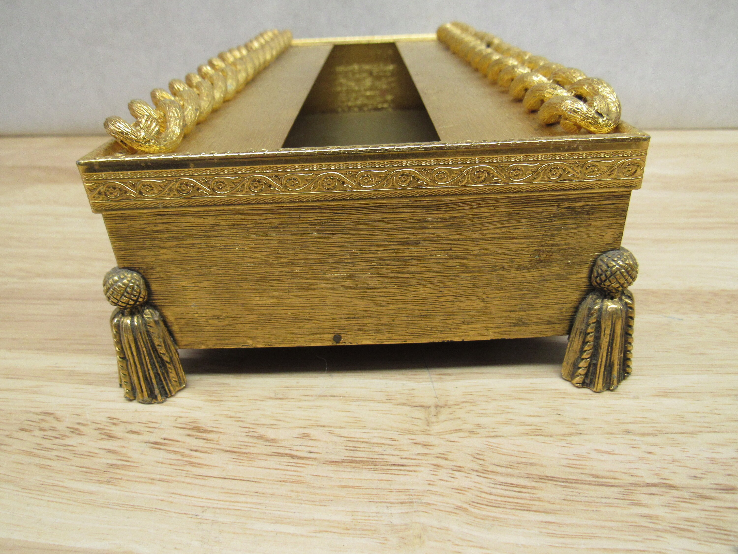 Gold Tissue Holder, Guilded Gold Metal Tissue Holder, Gold Ornate ...