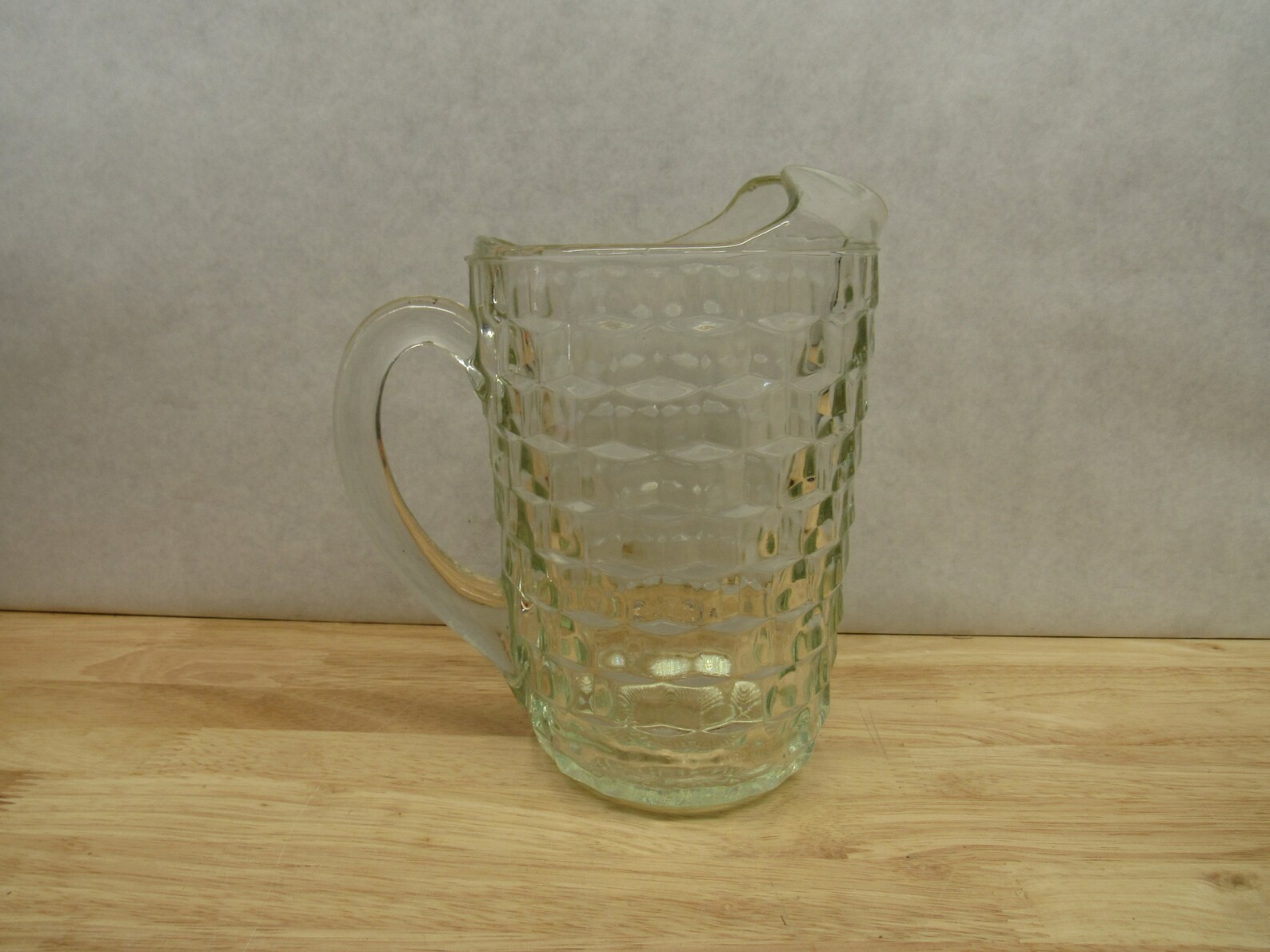 Indiana Glass Pitcher, Whitehall Clear Glass Diamond Cut Pitcher - Etsy