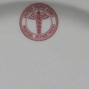 US Army Plate, US Army Medical Department Plate, 7 1/4 US Army Medical ...