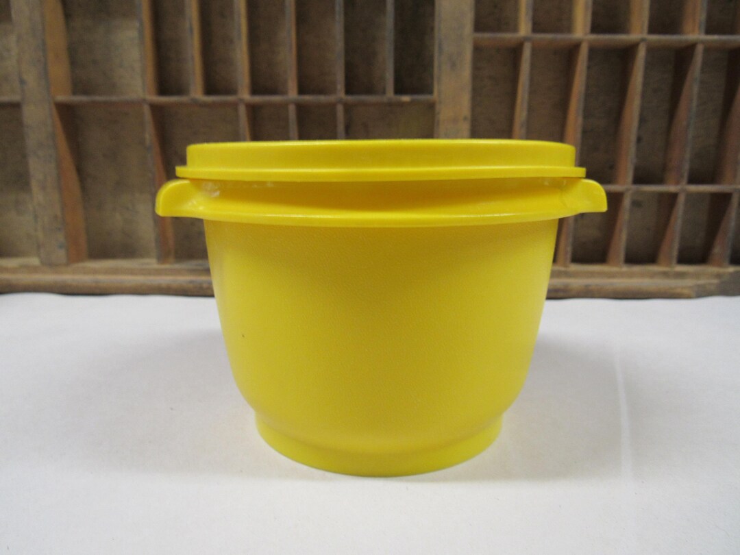 Yellow Tupperware Bowl, Bright Yellow Tupperware 836, Yellow Round ...