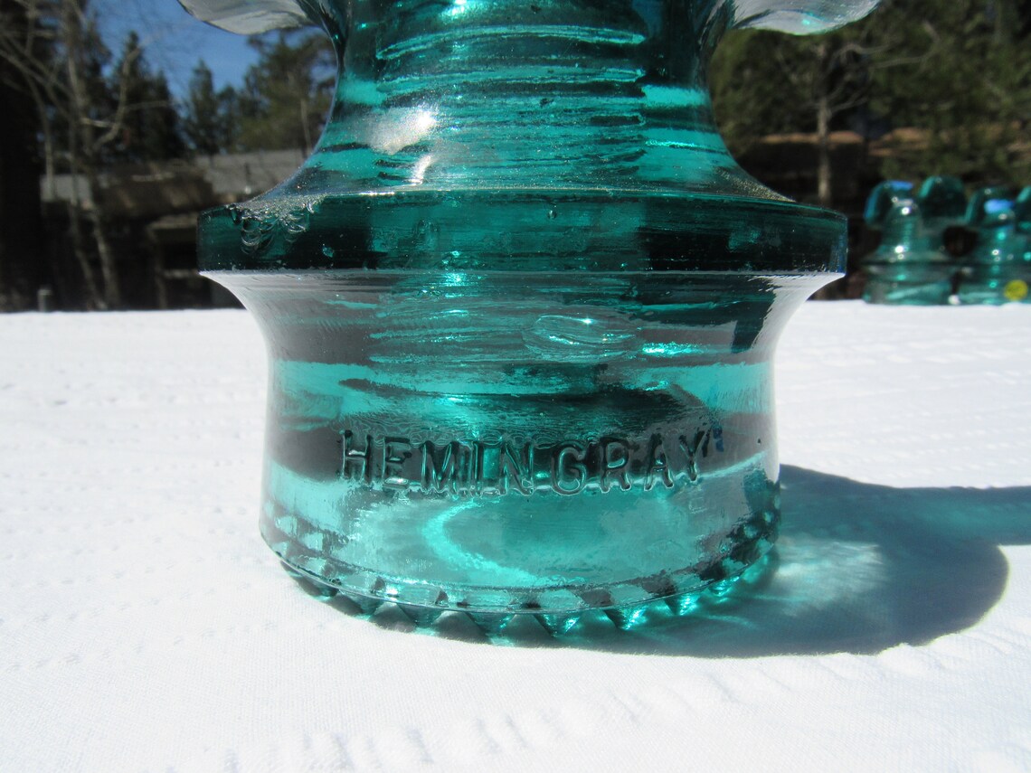 Mickey Mouse Insulator, Aqua Glass Mickey Mouse Hemingray Glass ...
