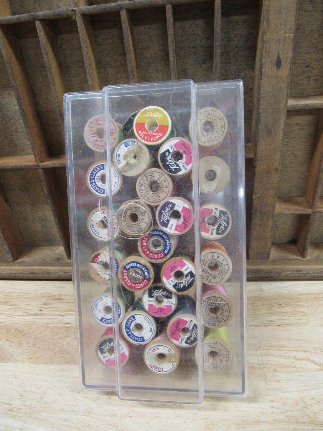 Thread Carrying Case, Mid Century Clear Plastic Thread Carrying Case ...
