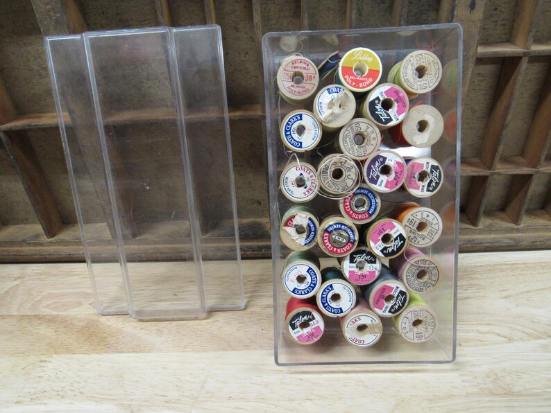 Thread Carrying Case, Mid Century Clear Plastic Thread Carrying Case ...