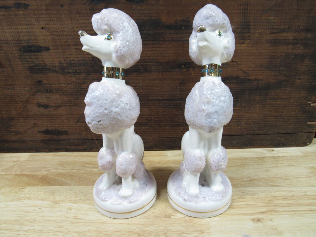 Norcrest Ceramic Poodles, Adorable Ceramic Pair of 11 Tall Standard ...