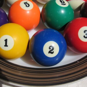 Pool Balls, 6 Bright and Colorful Solid Color and Striped Pool Balls - Etsy