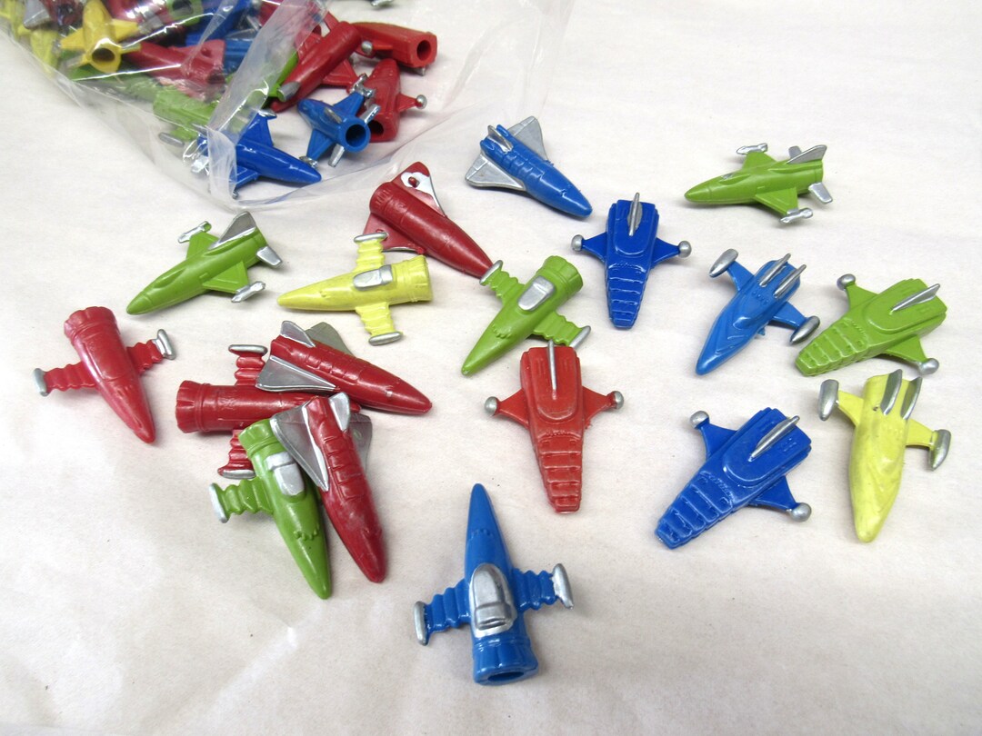 Spaceship Pencil Toppers, 100 Pieces!! Vintage Party Favor, Novelty ...