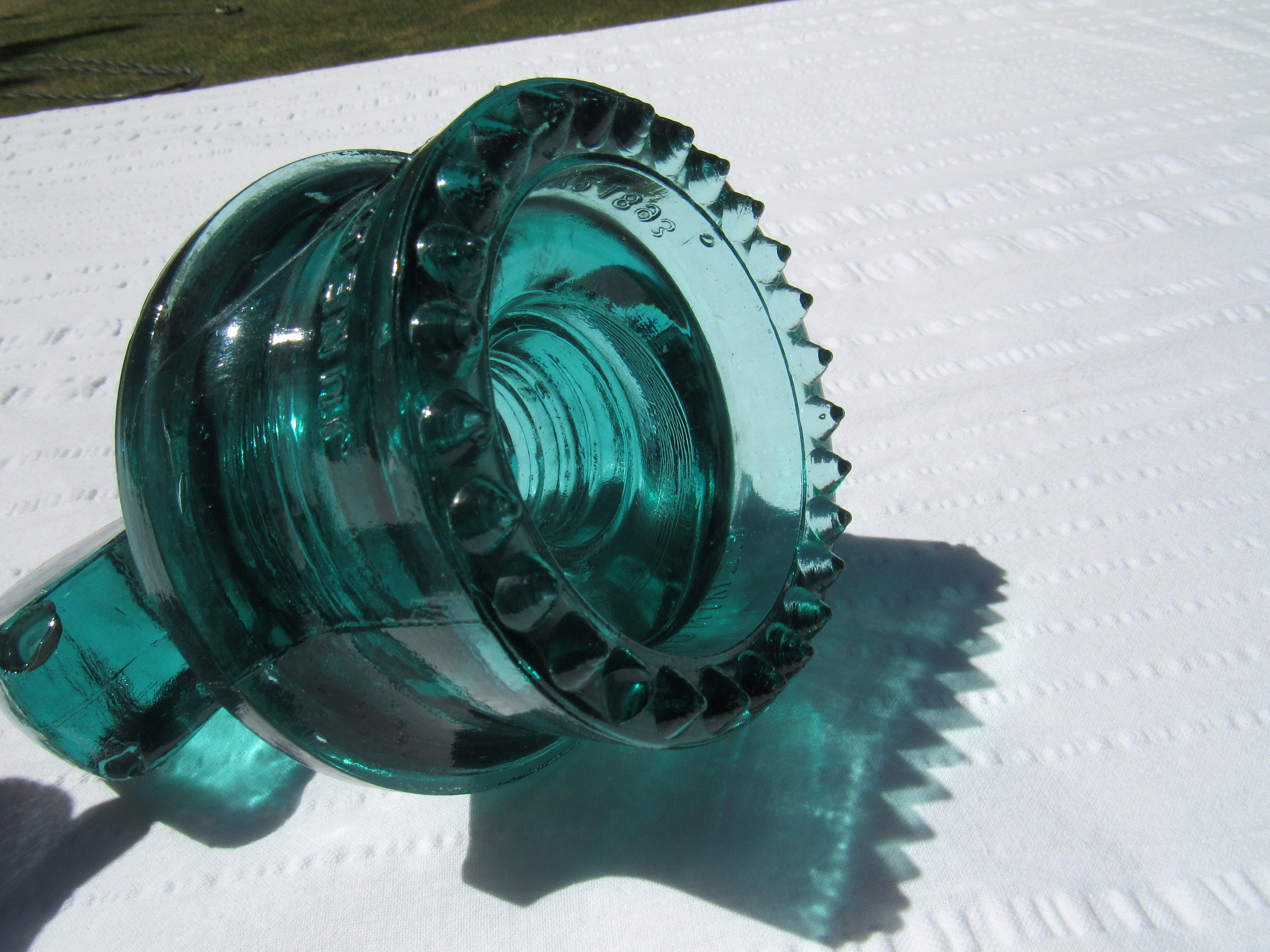 Mickey Mouse Insulator, Aqua Glass Mickey Mouse Hemingray Glass ...