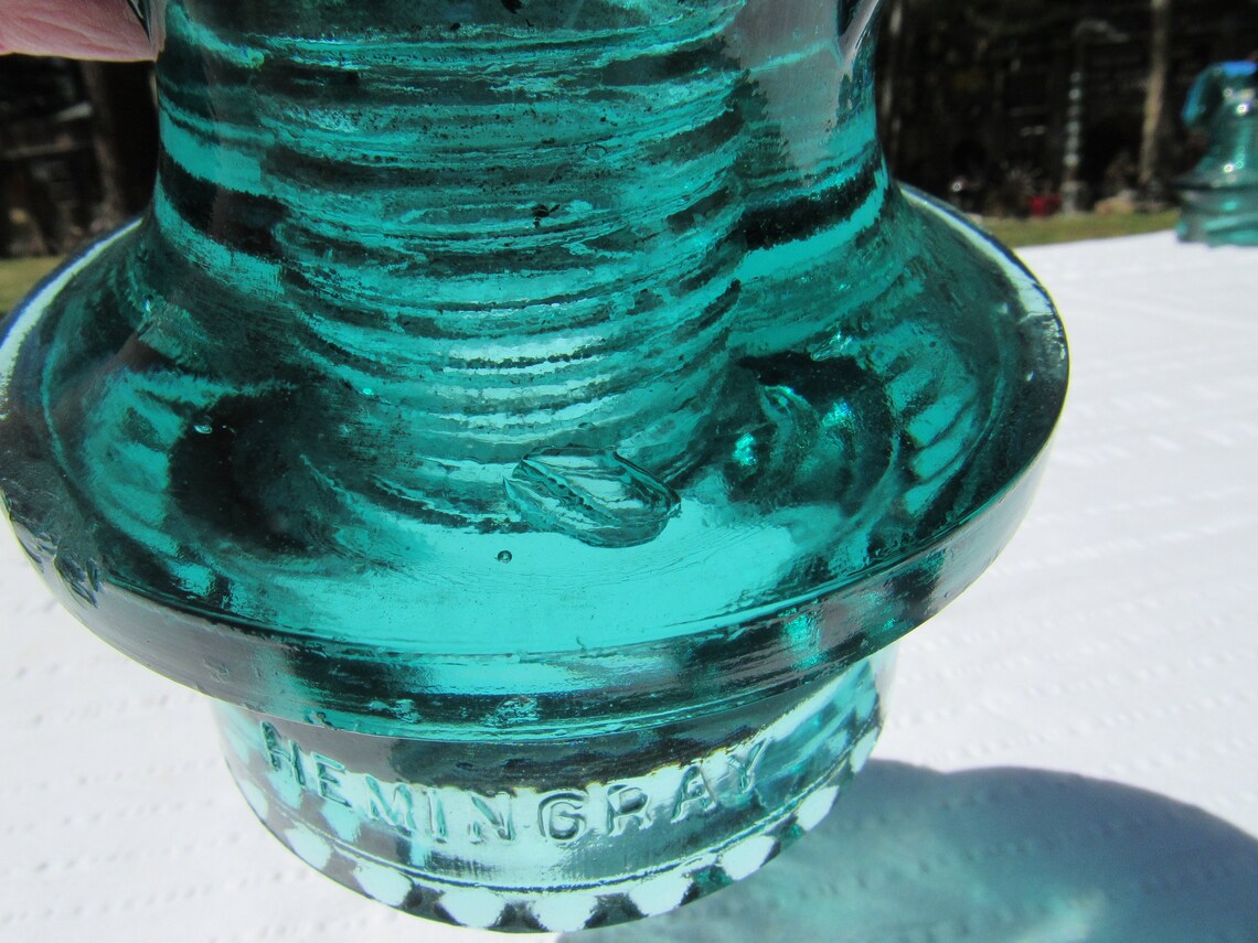 Mickey Mouse Insulator, Aqua Glass Mickey Mouse Hemingray Glass ...