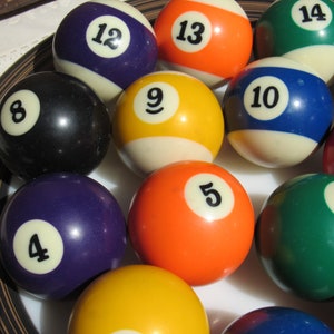 Pool Balls, 6 Bright and Colorful Solid Color and Striped Pool Balls - Etsy