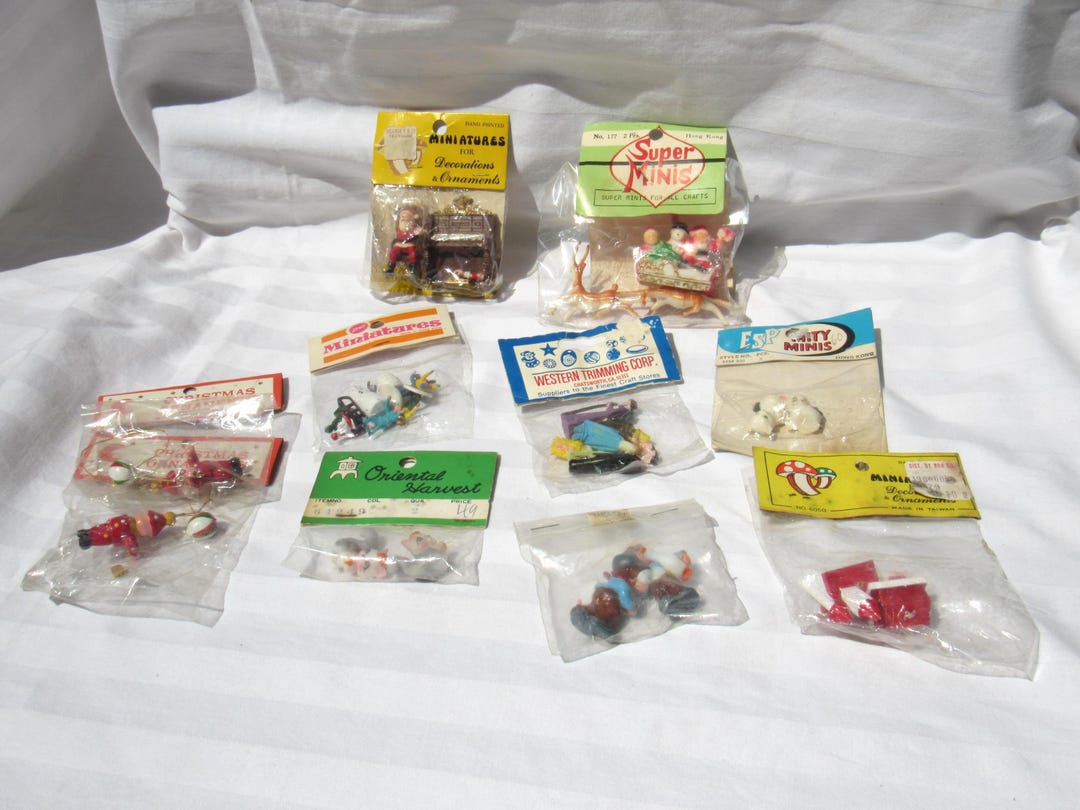 Packaged Miniatures, New Old Stock Packages of Christmas Minis, Animal ...