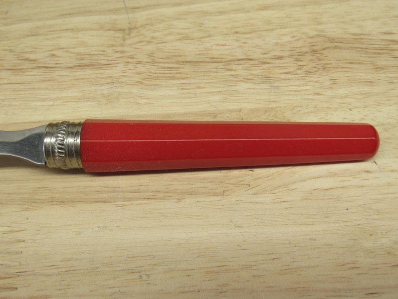 MCM Carving Set, Red Plastic Handle Knife and Fork Carving Set - Etsy