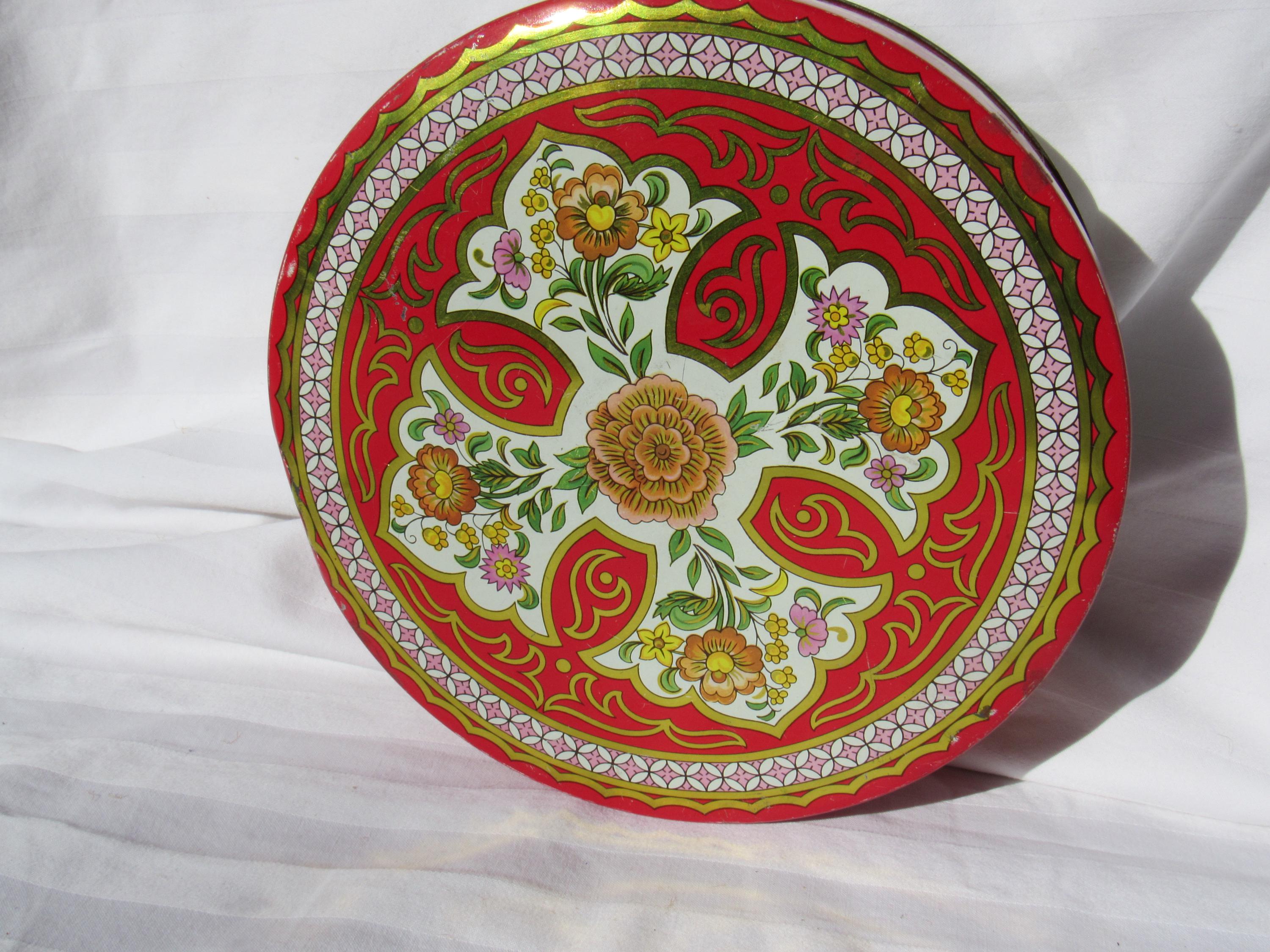 Decorative Storage Tin, Red Floral Storage Tin - Etsy