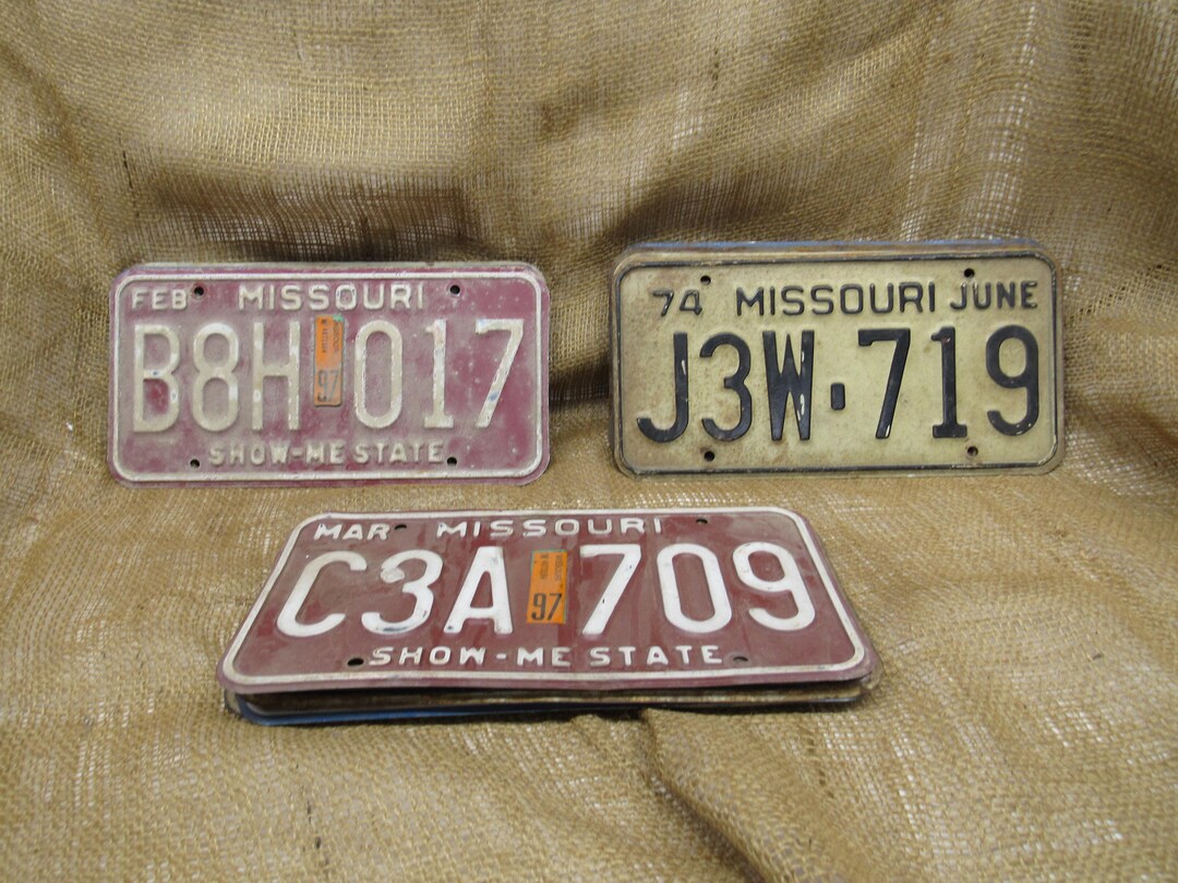 Rustic License Plates, 5 Rusty and Rustic License Plates, Missouri ...