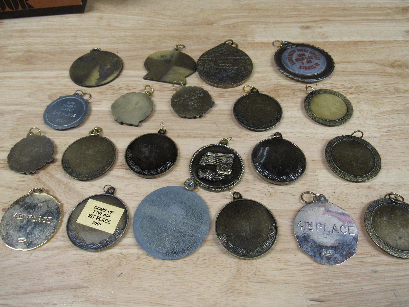 Metal Sports Medals, 21 Vintage Kids Metal Medals, Diving Medal, Soccer ...