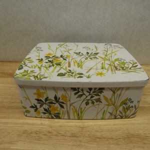 Decorative Storage Tin, Large Square Tin With Floral Design - Etsy