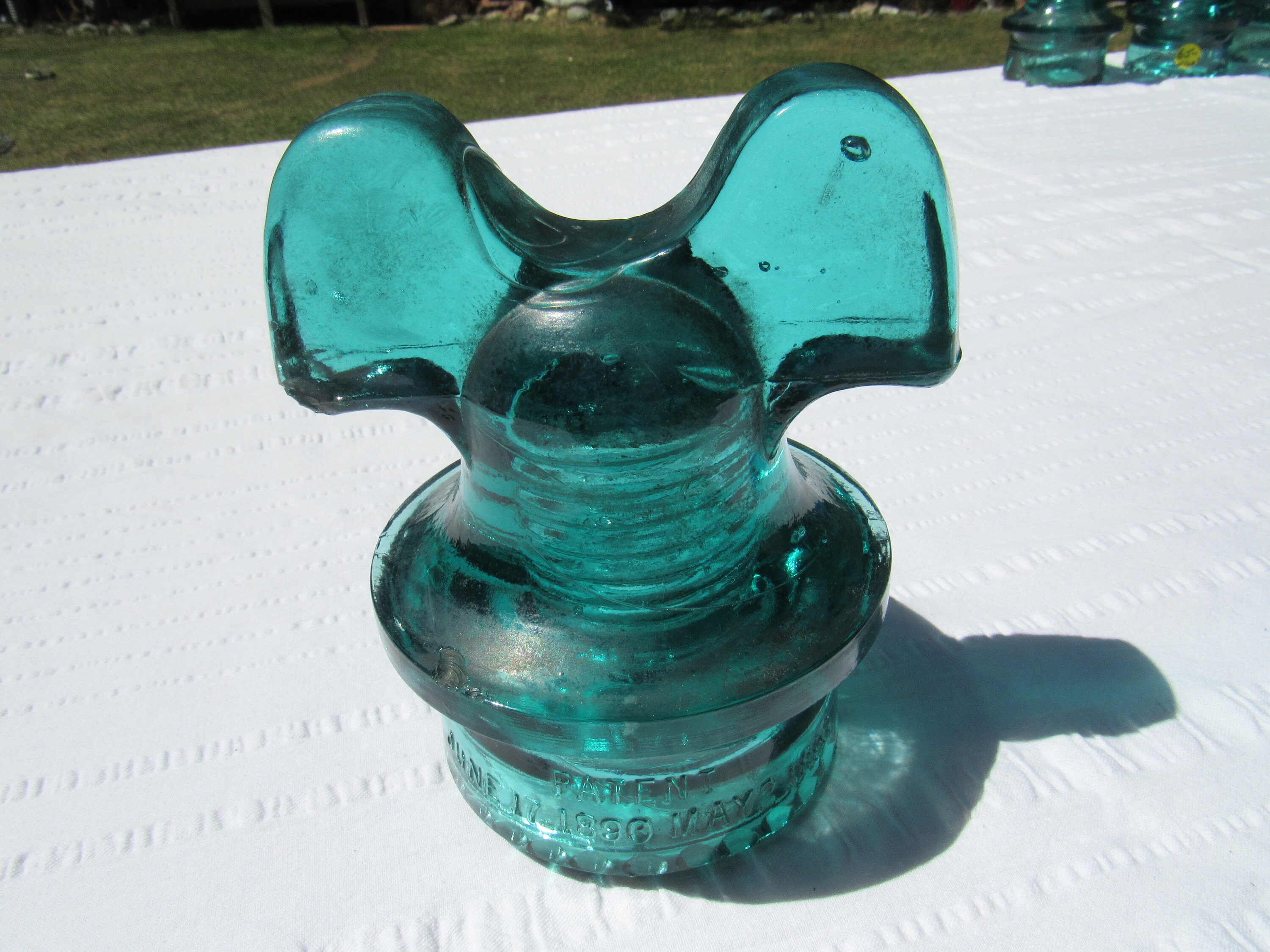 Mickey Mouse Insulator, Aqua Glass Mickey Mouse Hemingray Glass ...