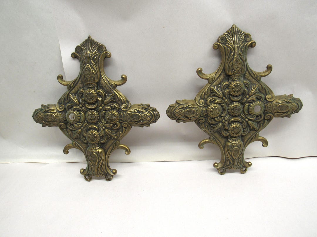 Brass Lamp Parts, 2 Decorative Lamp Pieces, Ornate Brass Lamp Parts ...