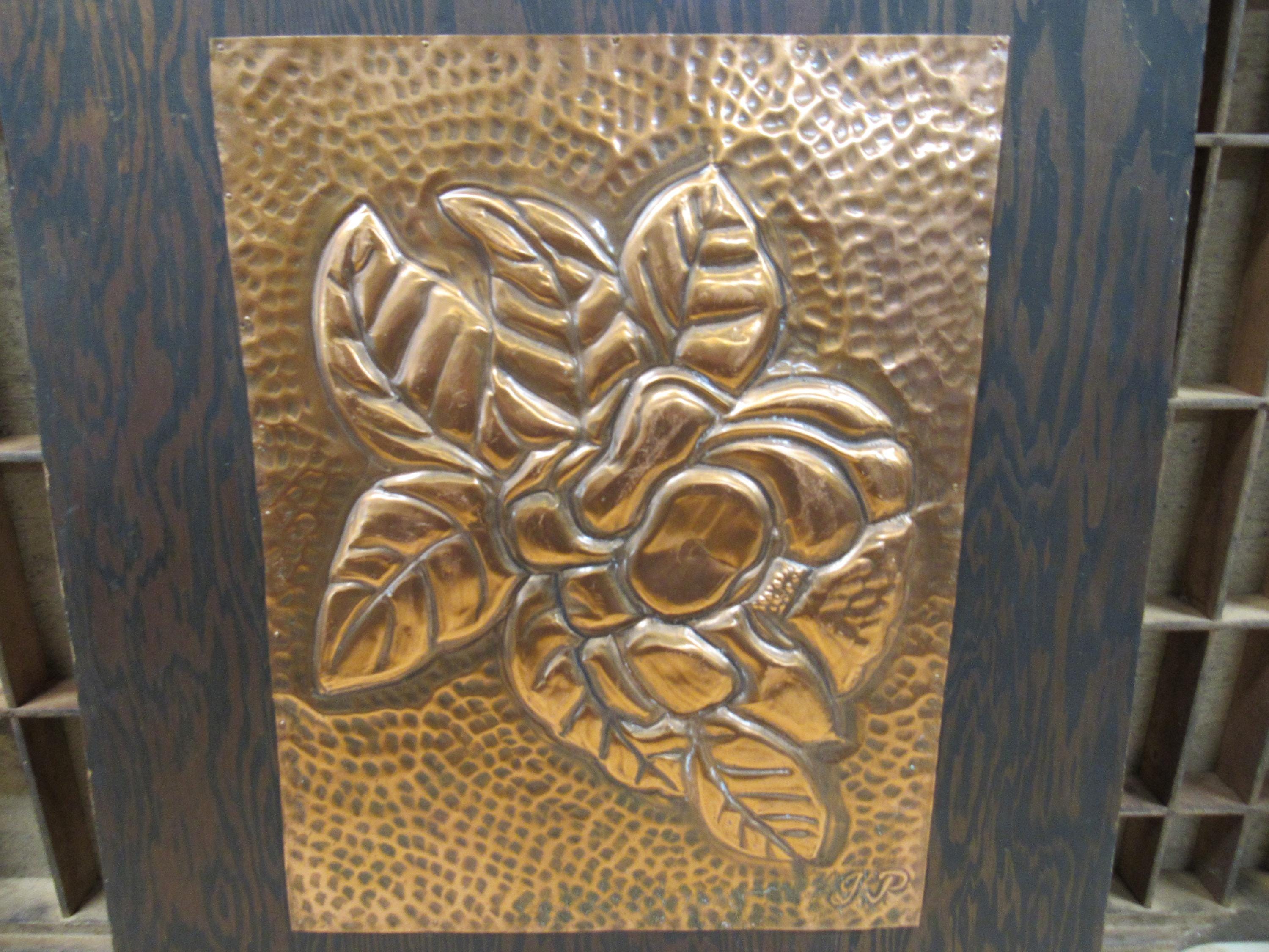 Hammered Copper Flower, Mounted Handmade Copper Flower - Etsy
